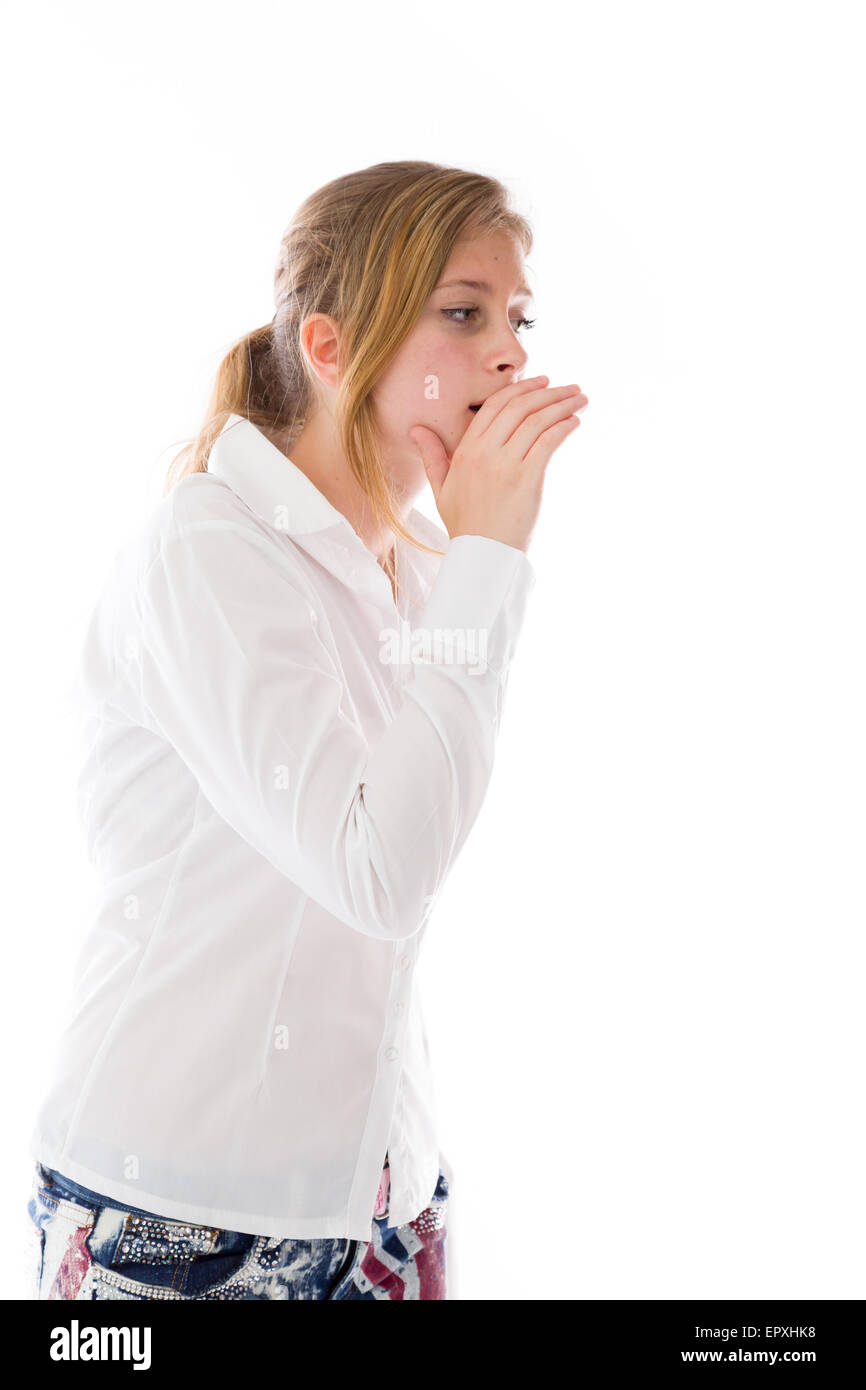 Model in studio isolated on white background Stock Photo - Alamy