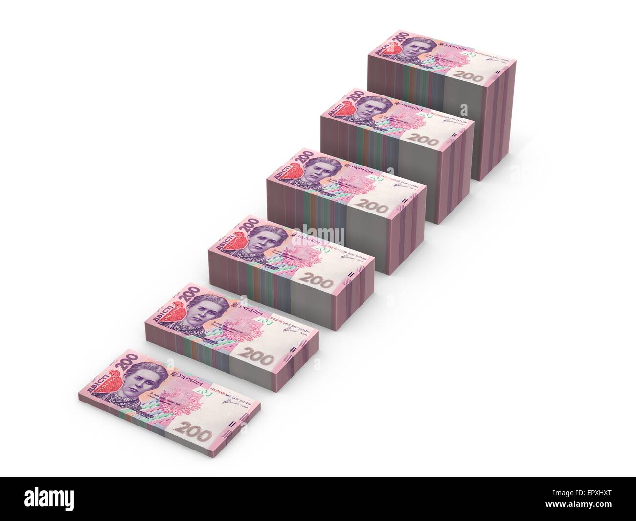 Stairs from stacks of money.Expansion of deposits concept Stock Photo ...