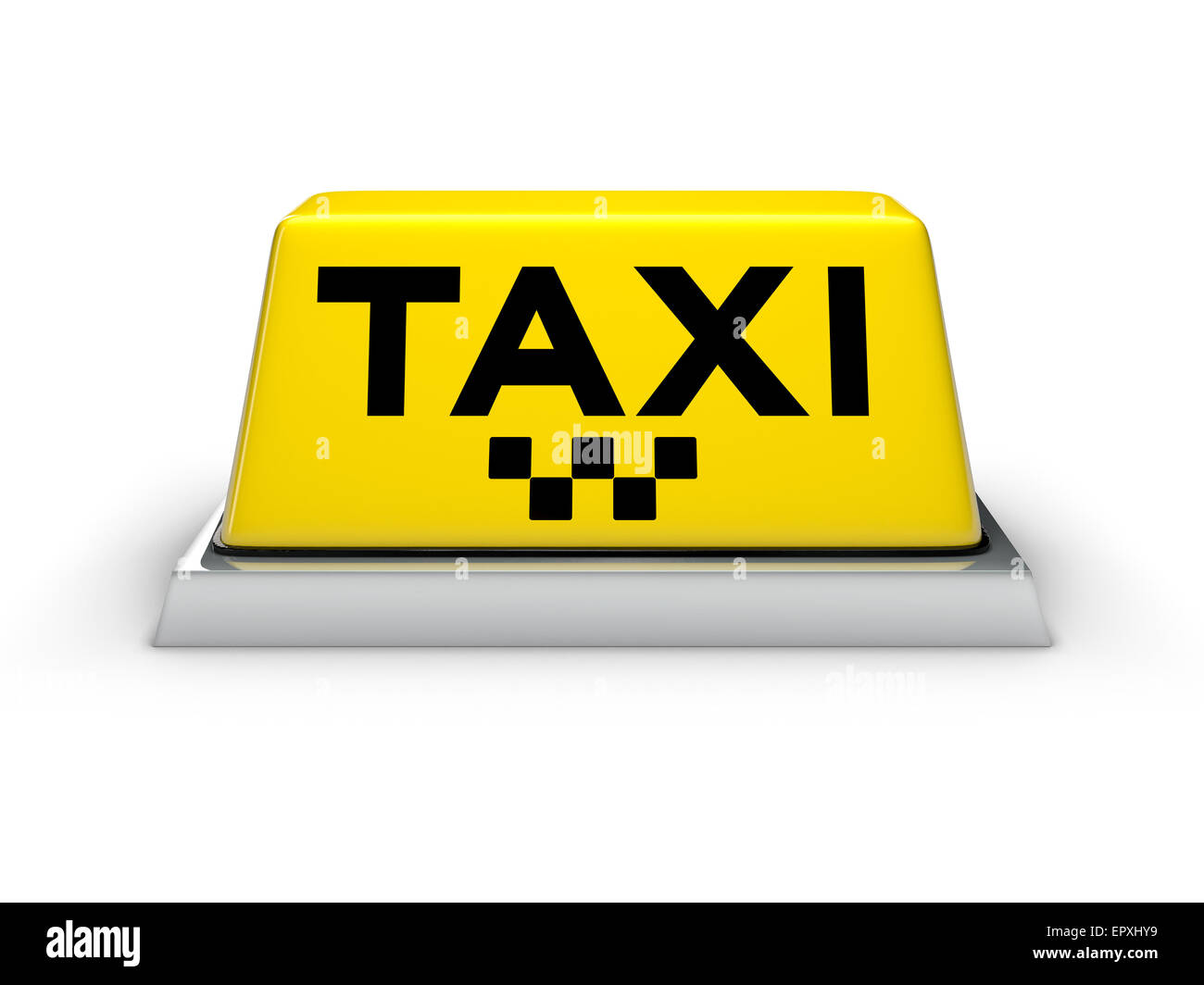 Taxi sign isolated on white background. 3d illustration Stock Photo - Alamy
