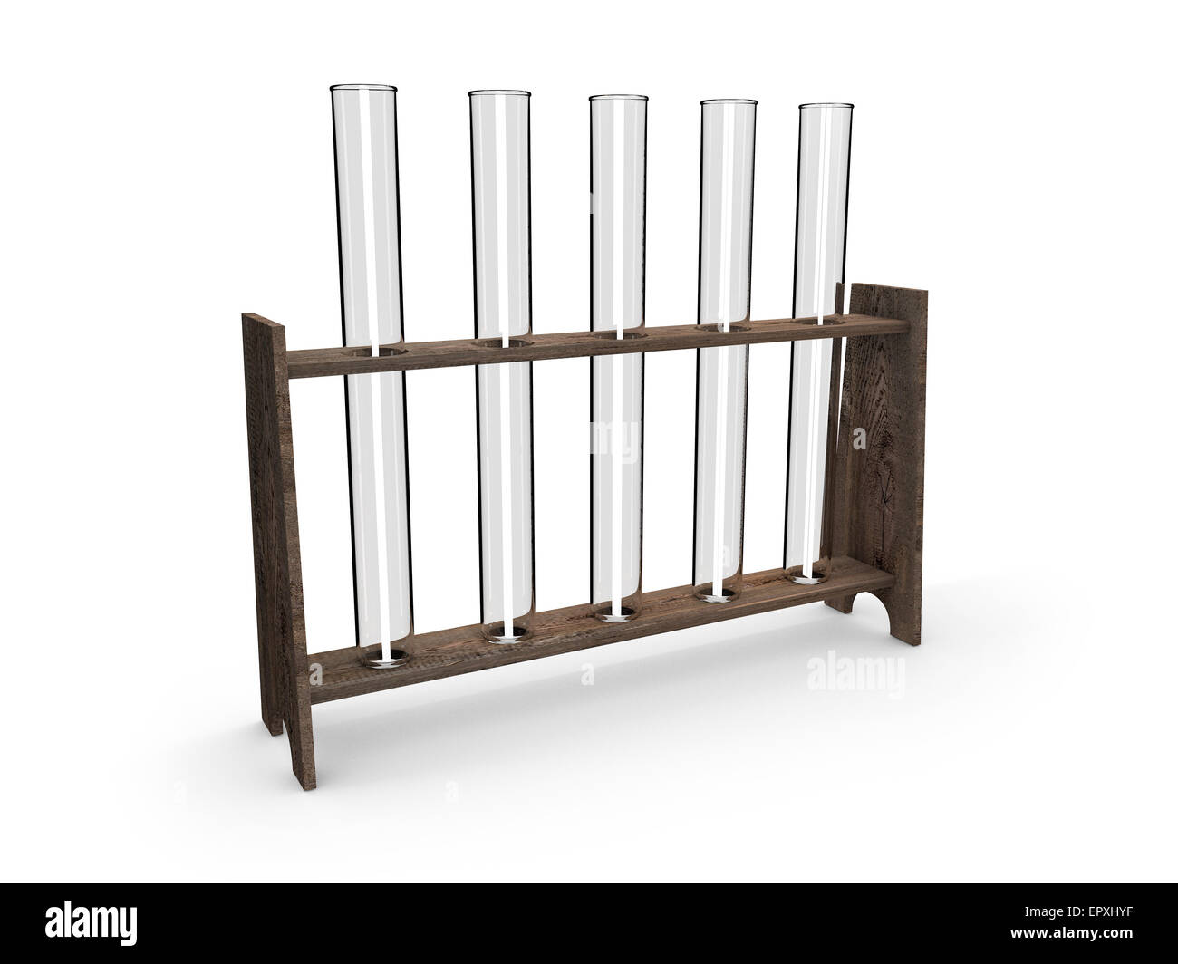 est-tubes in wooden container isolated on white. 3D illustration Stock ...