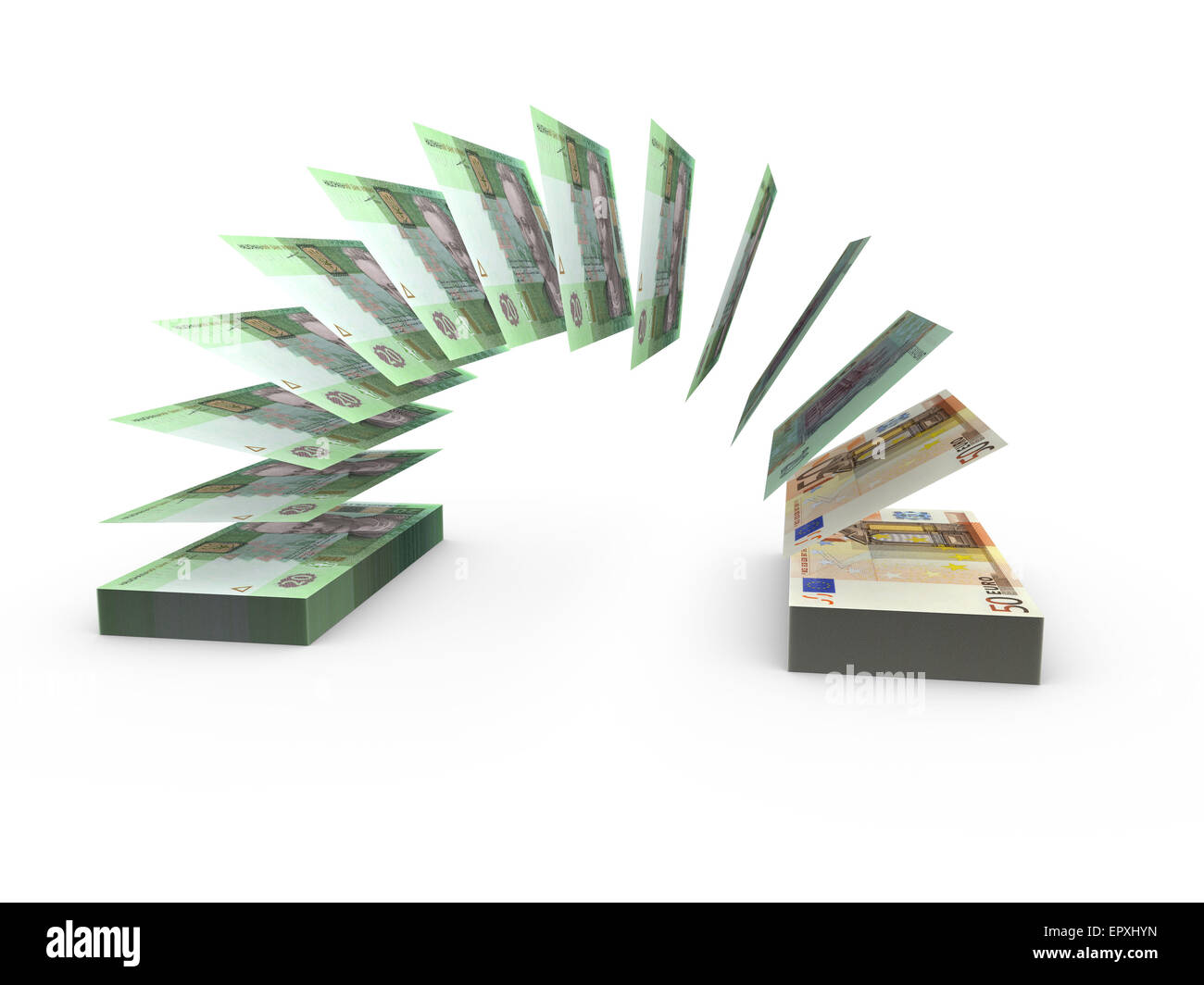 Flying banknotes. 3d concept Stock Photo - Alamy