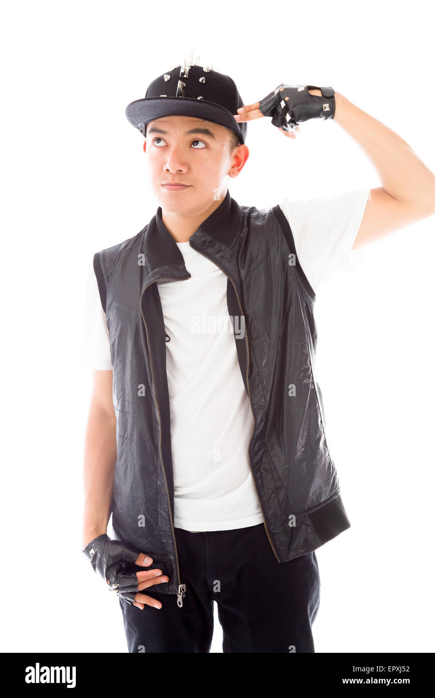 Model in studio isolated on white background Stock Photo - Alamy