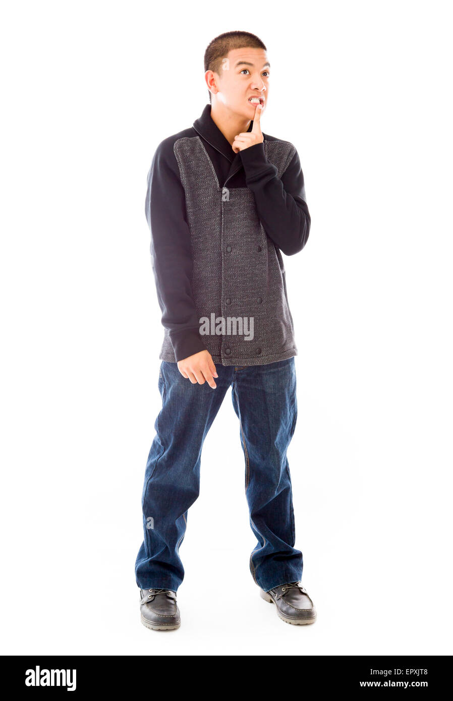 Model in studio isolated on white background Stock Photo - Alamy