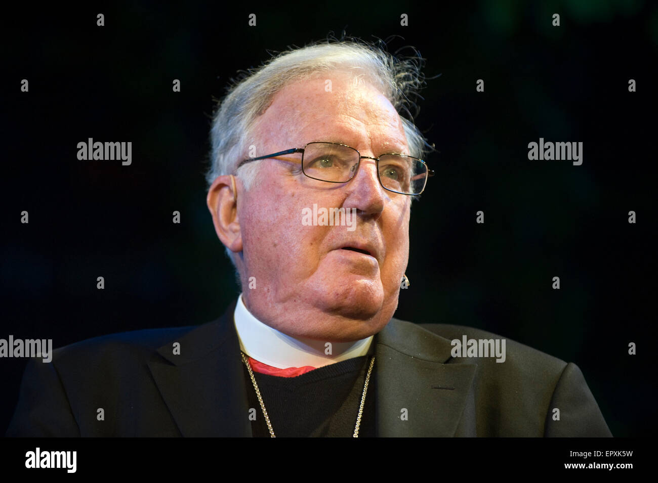 Cardinal Cormac Murphy-O'Connor speaking on stage at Hay Festival 2015 ...