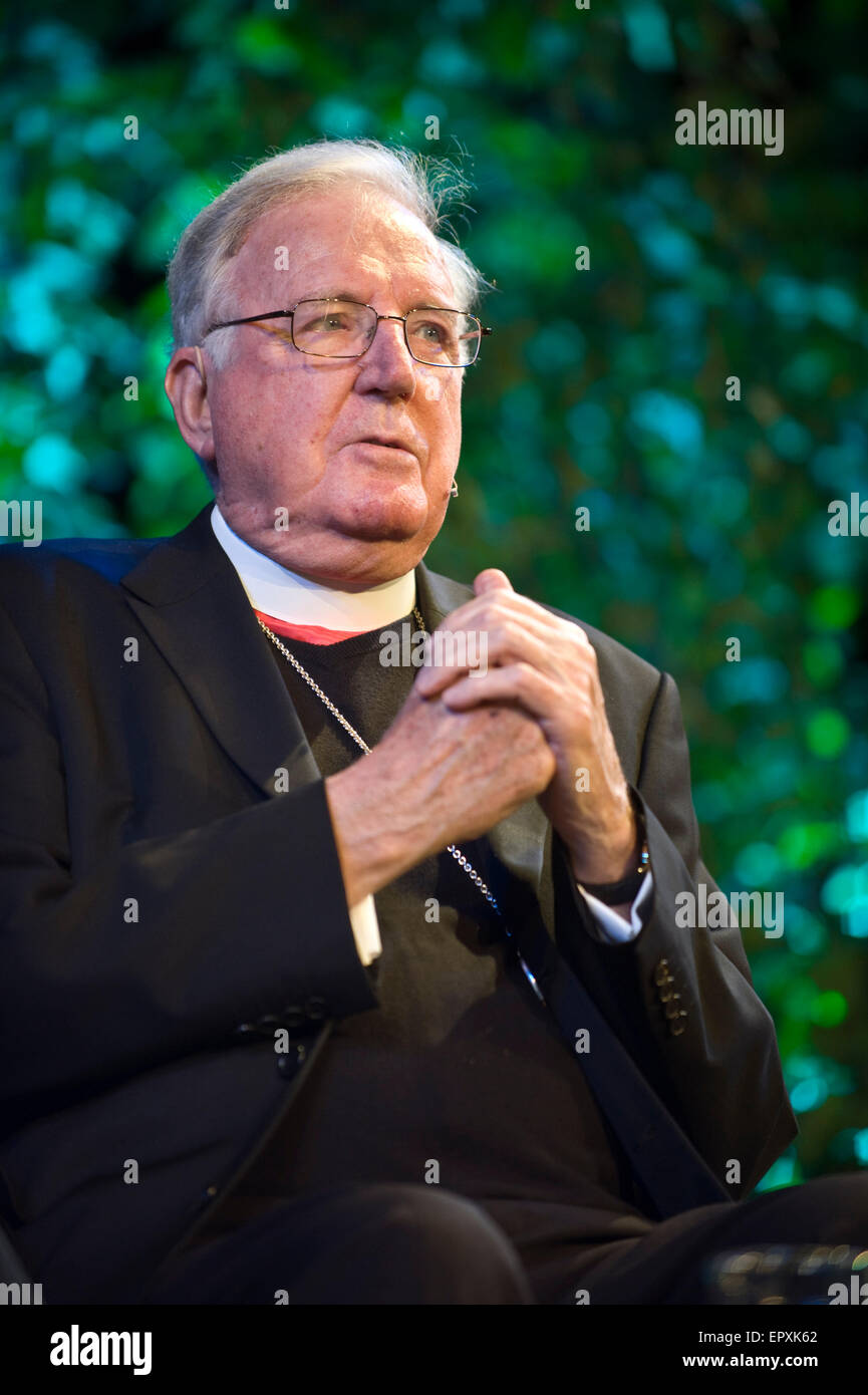 Cardinal Cormac Murphy-O'Connor speaking on stage at Hay Festival 2015 ...
