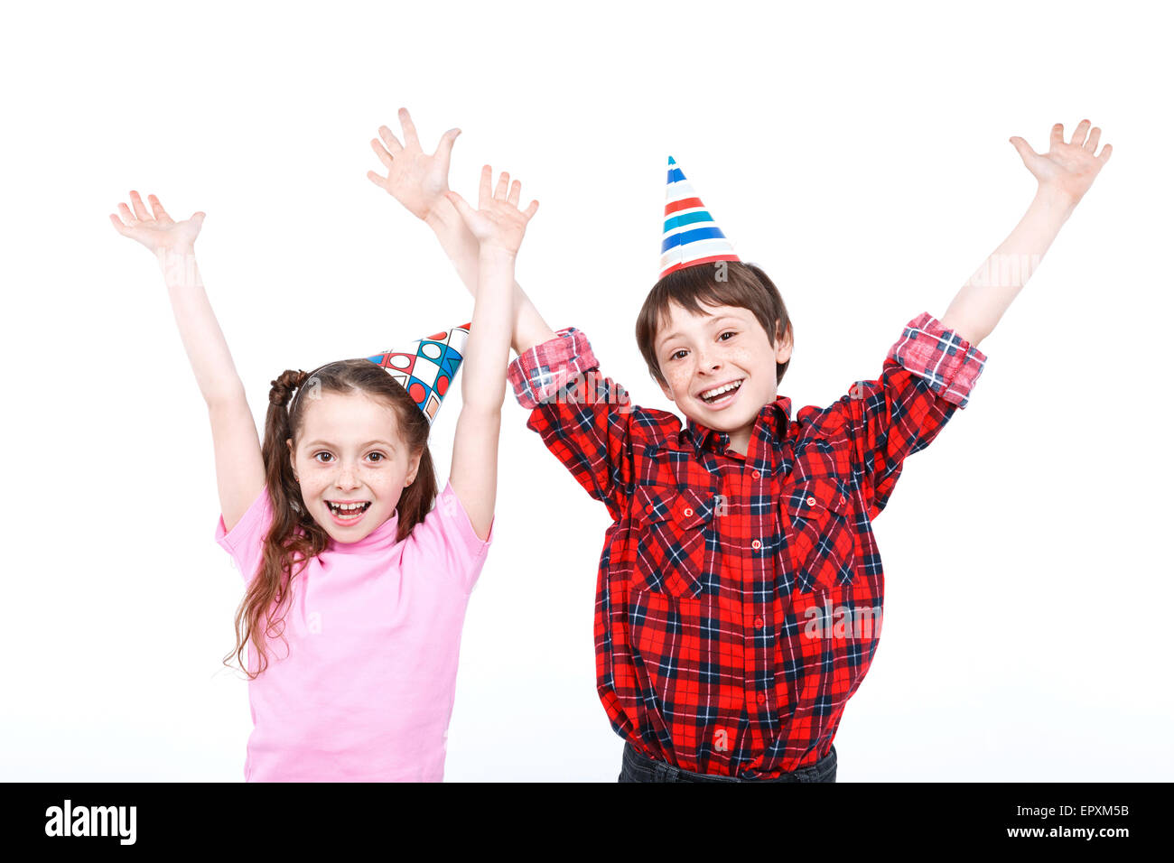 Brother and sister having fun at the party Stock Photo - Alamy