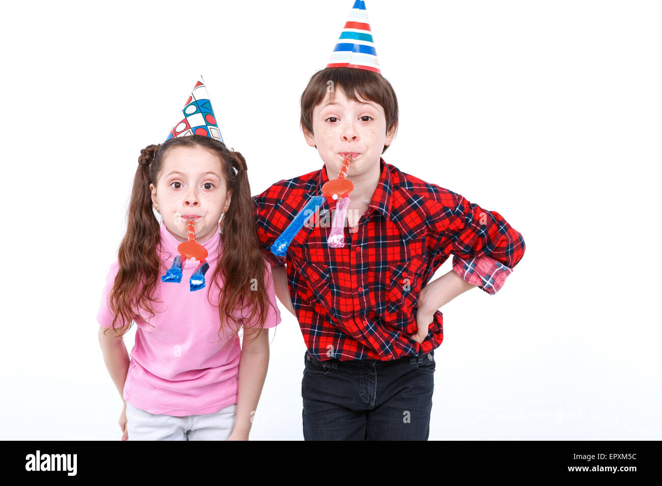 Brother and sister having fun at the party Stock Photo - Alamy