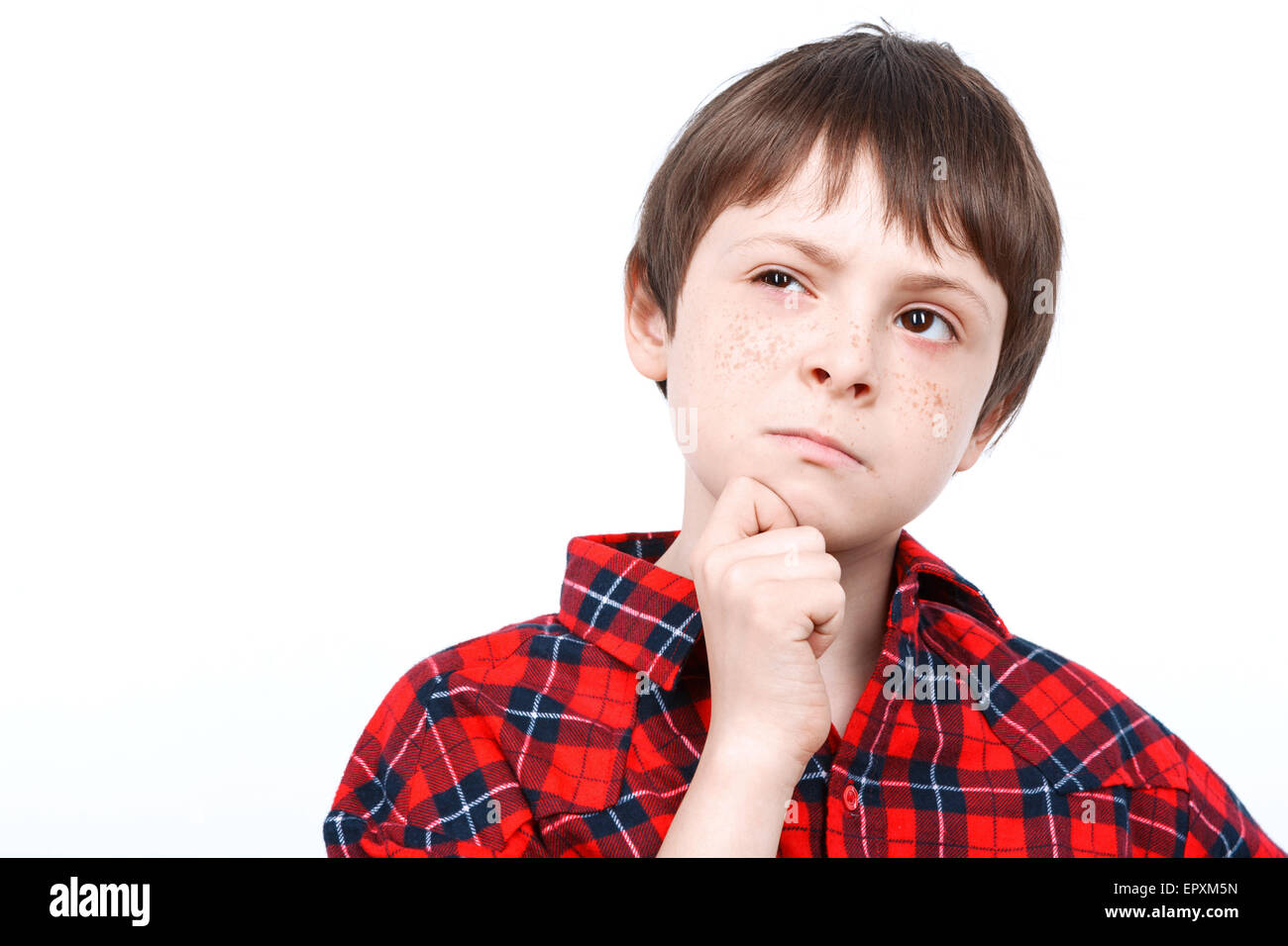 Portrait of a small emotional boy Stock Photo - Alamy