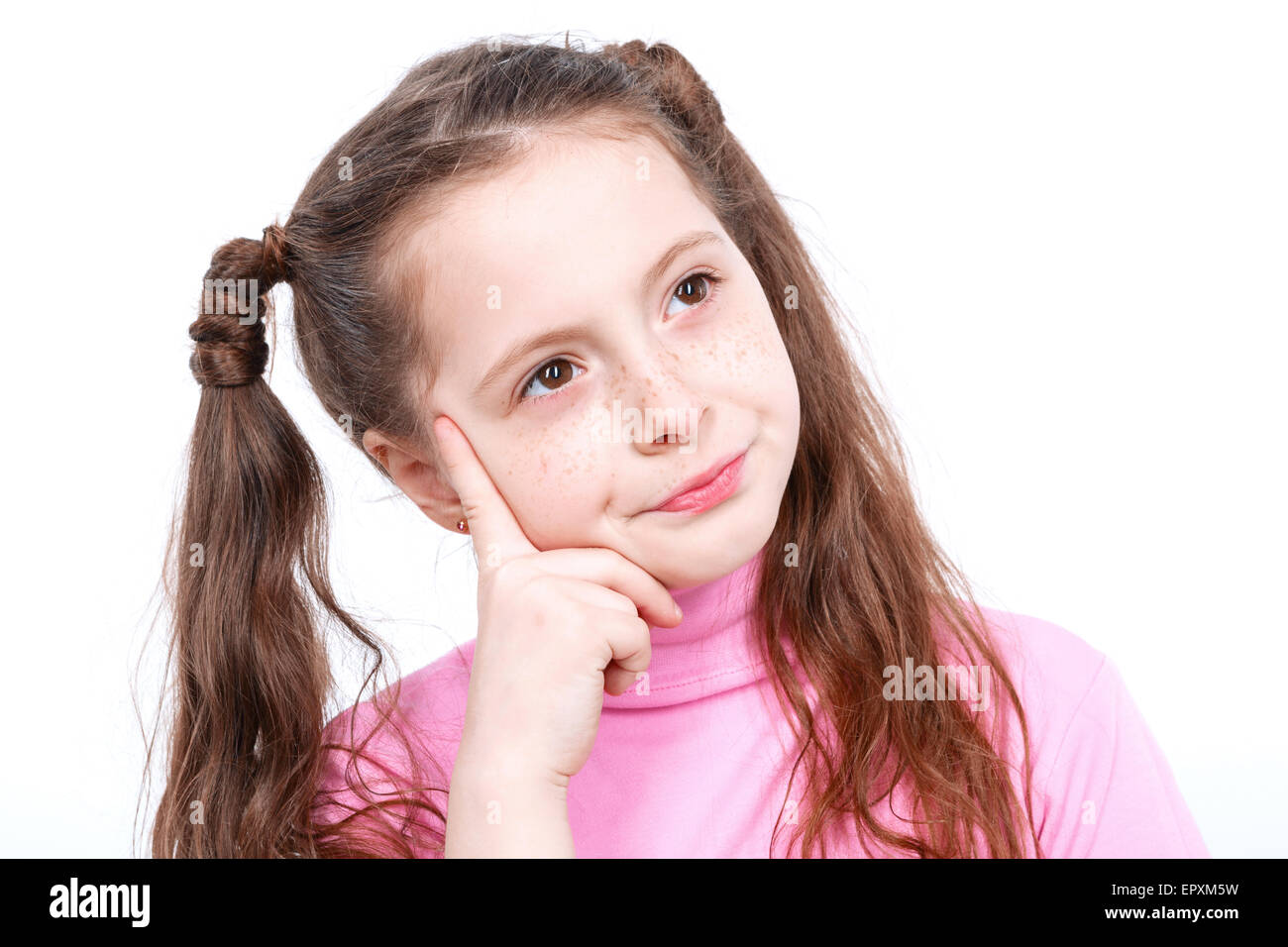 Portrait of a small emotional girl Stock Photo - Alamy
