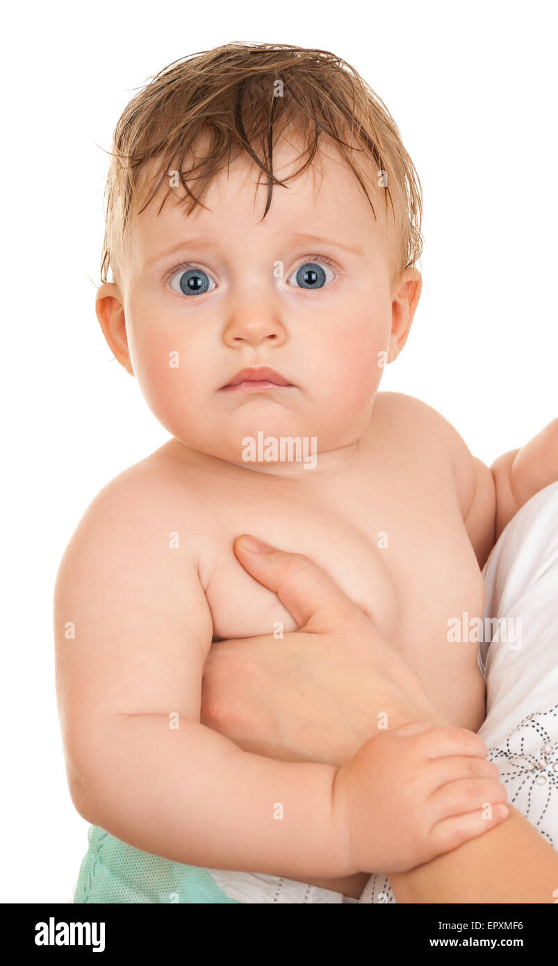 adorable happy baby on white Stock Photo - Alamy