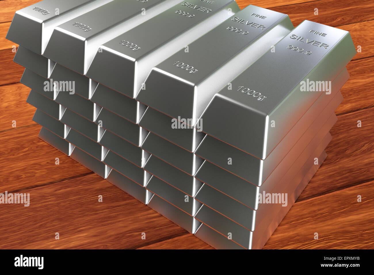 Stack Of Silver Bars