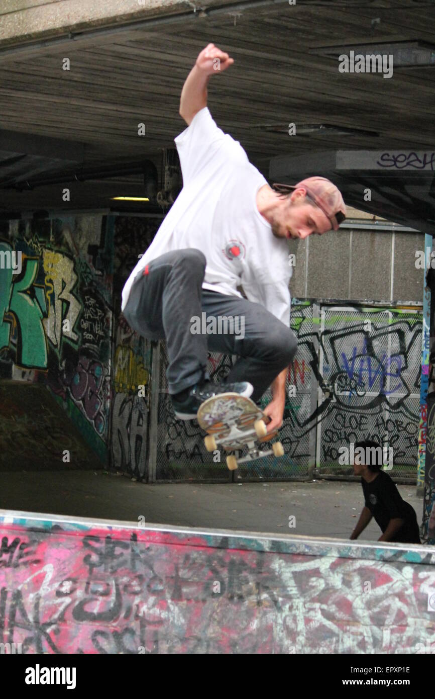 Iconic Skate Park on Southbank London, Undercroft with skaters and ...