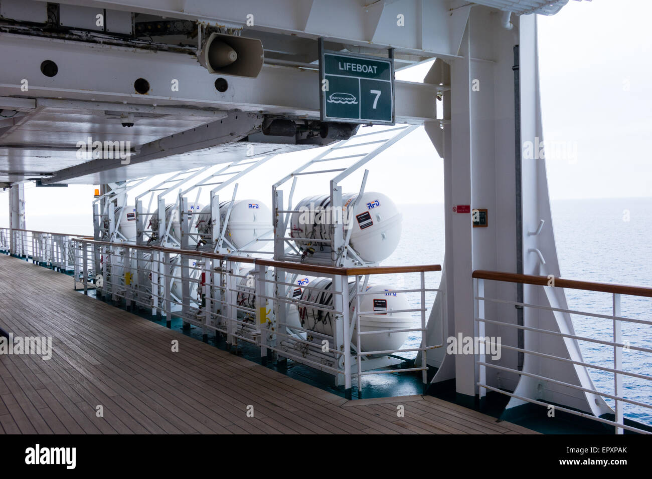 cruise ship lifeboat emergency pods Stock Photo - Alamy