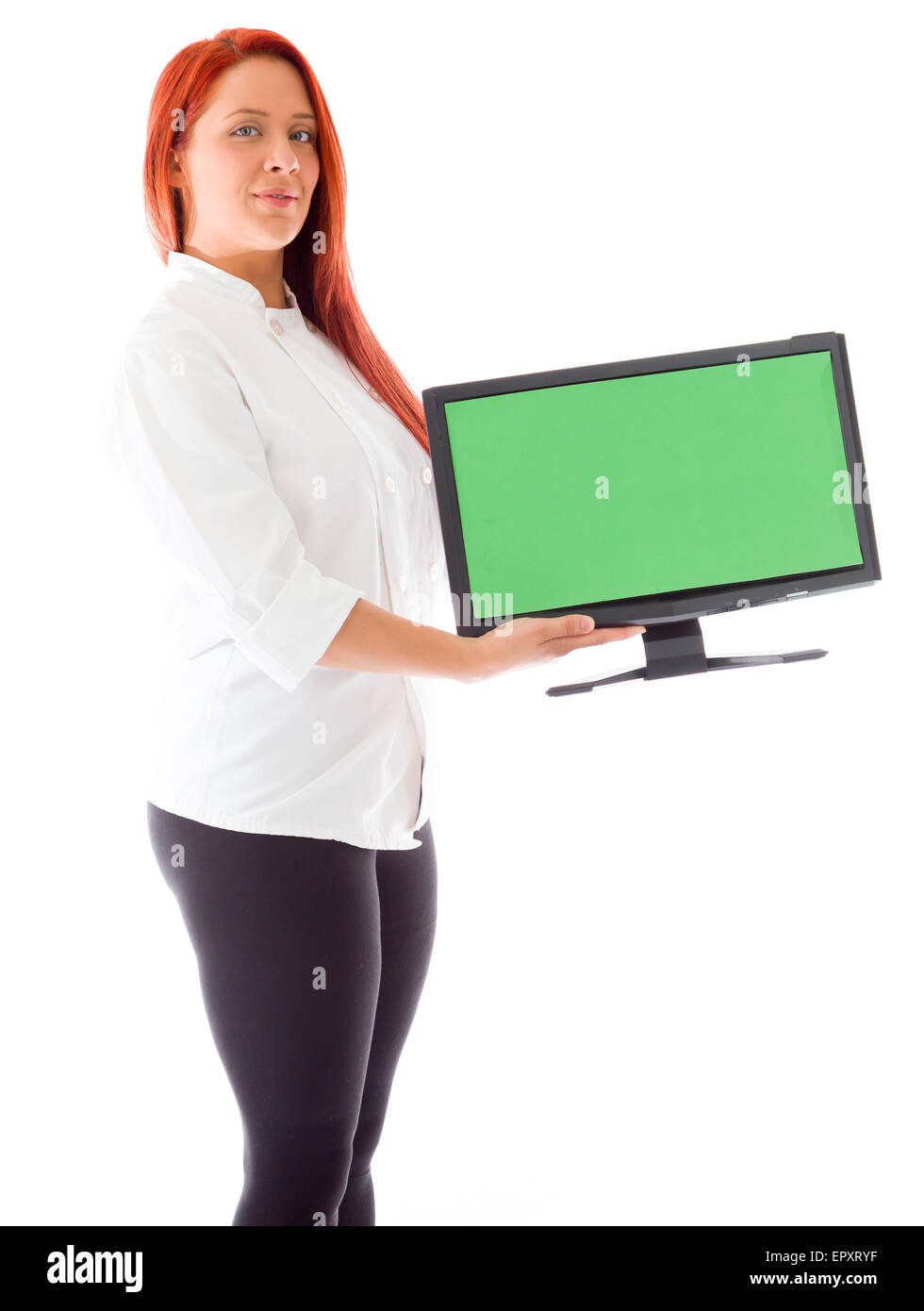 Model in studio isolated on plain grey background Stock Photo - Alamy