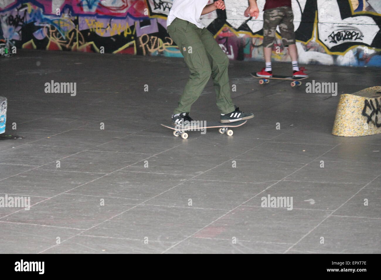 Iconic Skate Park on Southbank London, Undercroft with skaters and ...