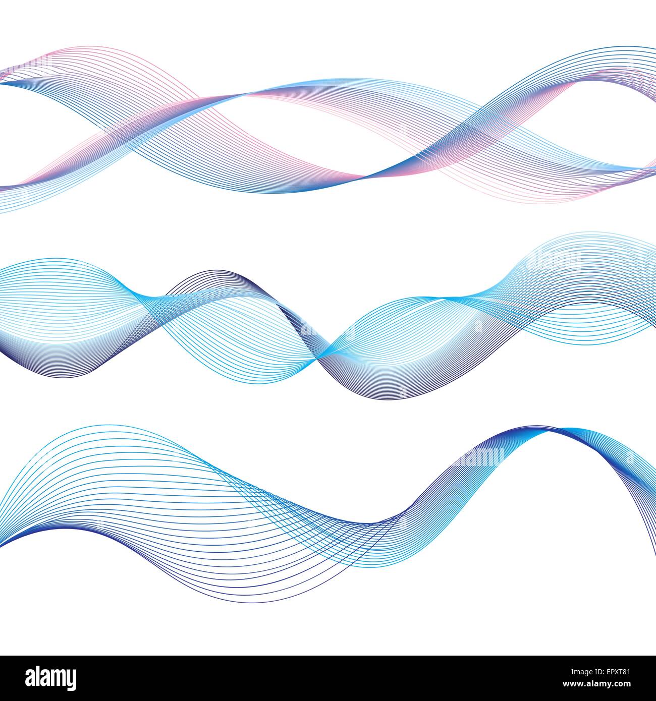 set of different graphic of the waves on a white background Stock ...