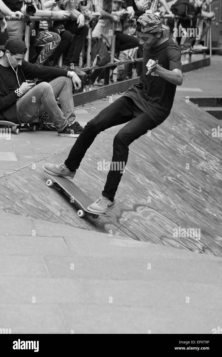 Iconic Skate Park on Southbank London, Undercroft with skaters and ...