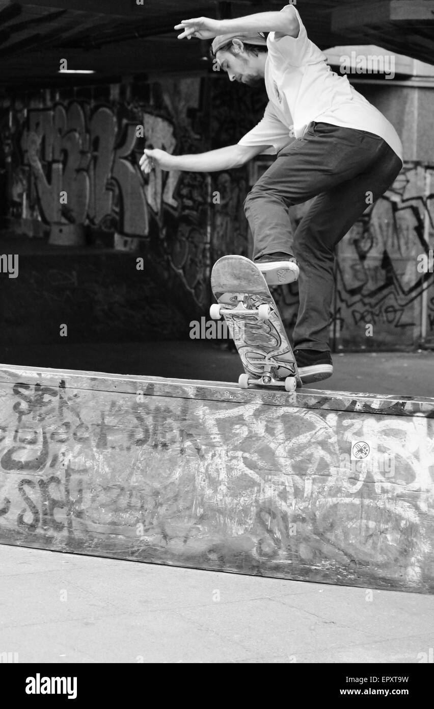 Iconic Skate Park on Southbank London, Undercroft with skaters and ...