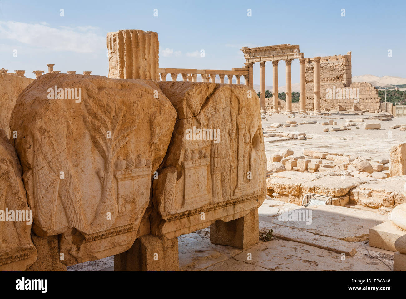 Carvings originally from the inner temple portico Stock Photo - Alamy