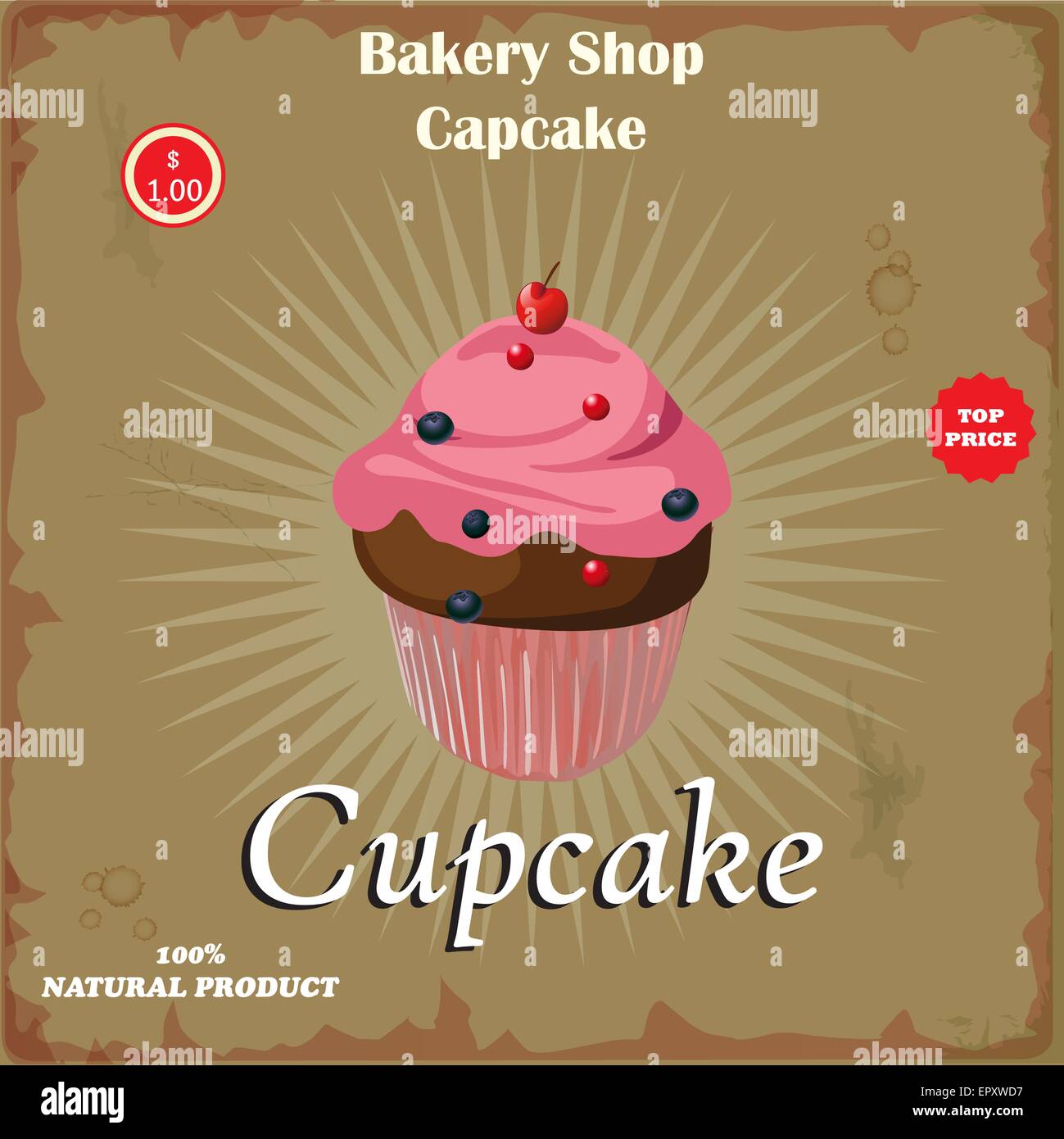 Cake in Retro Style Stock Vector Image & Art - Alamy