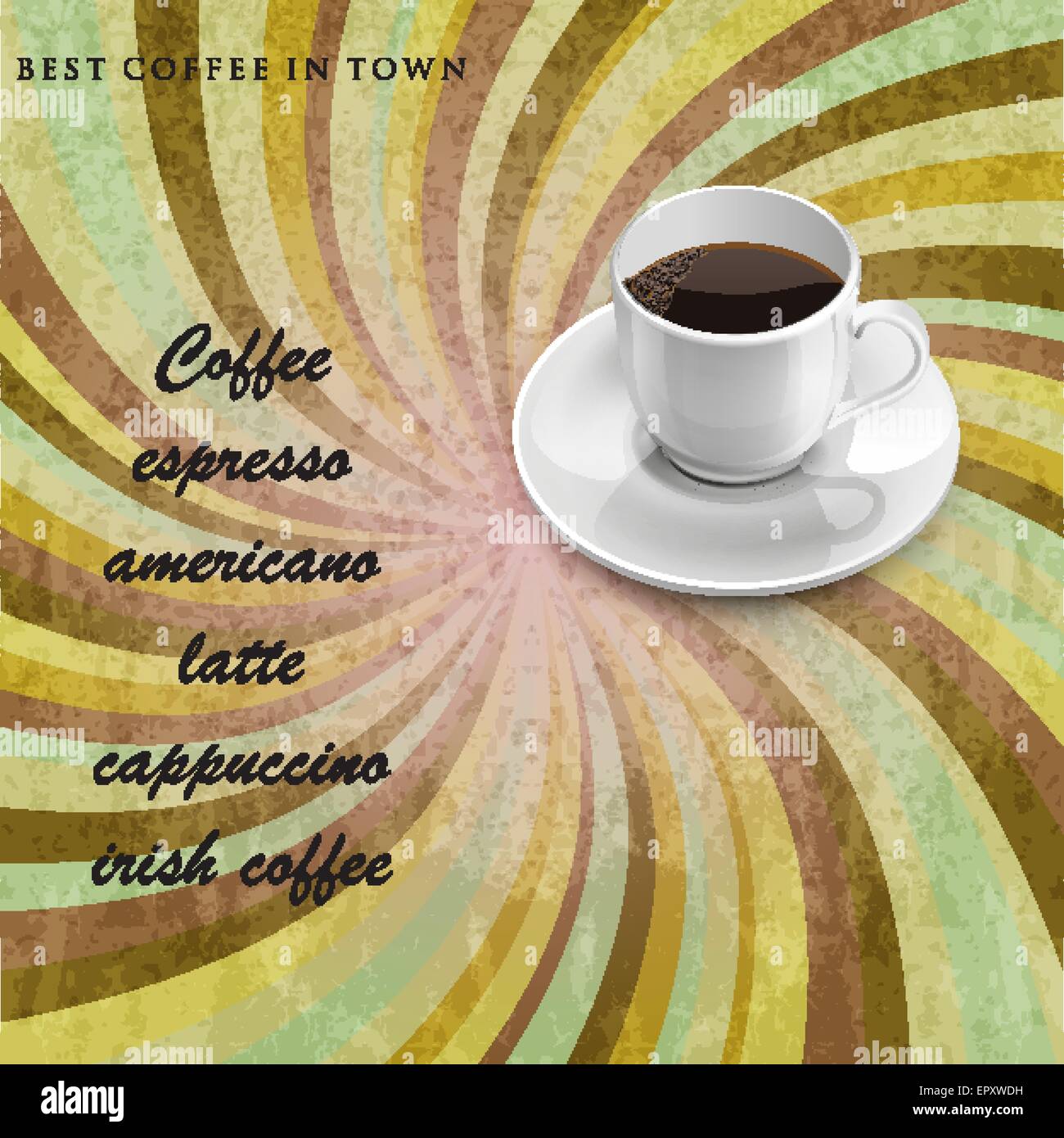 menu for coffee in vintage style with a mug Stock Vector Image & Art ...