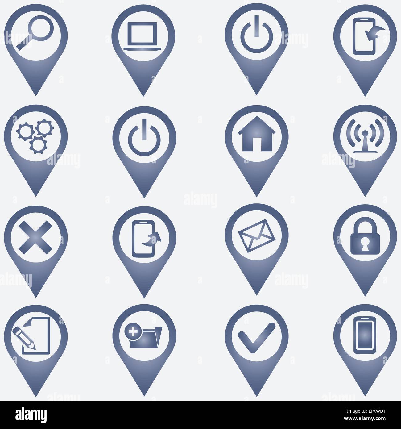 set of computer icons in the form of maps for navigation Stock Vector ...