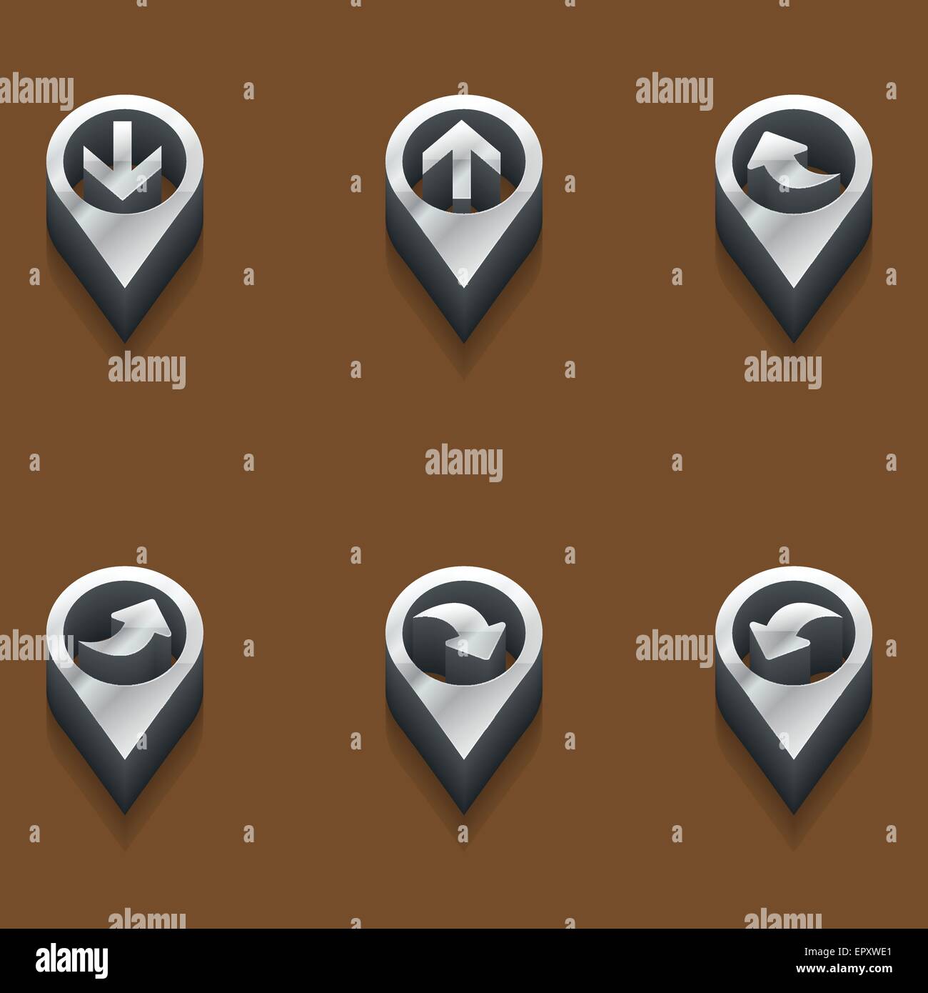 set of pointers to maps in 3d. isometric vector arrows Stock Vector Image & Art - Alamy