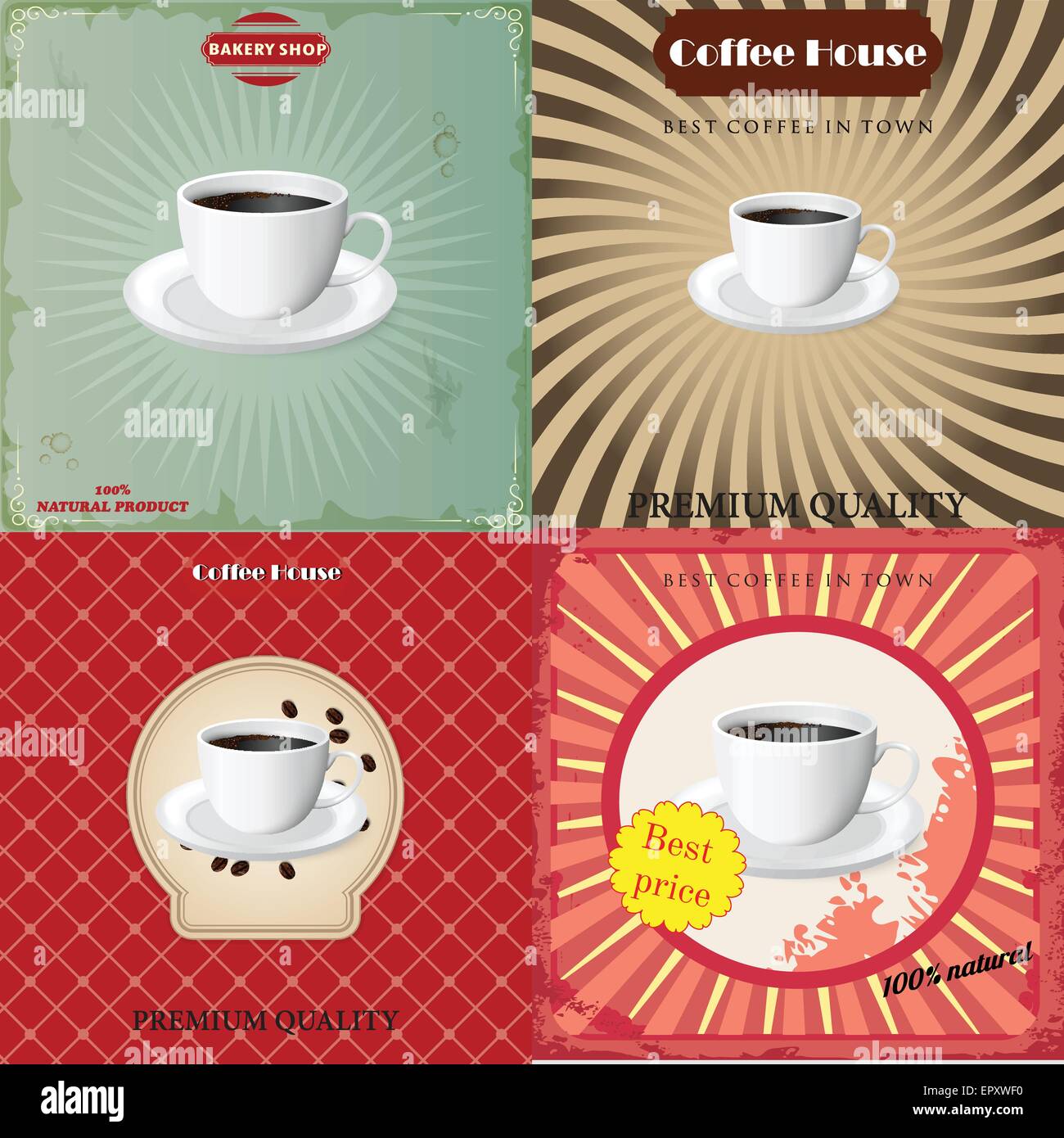 vector set for a menu with coffee mug Stock Vector Image & Art - Alamy