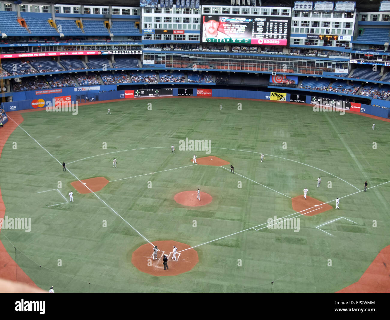 High angle view of baseball match Stock Photo - Alamy
