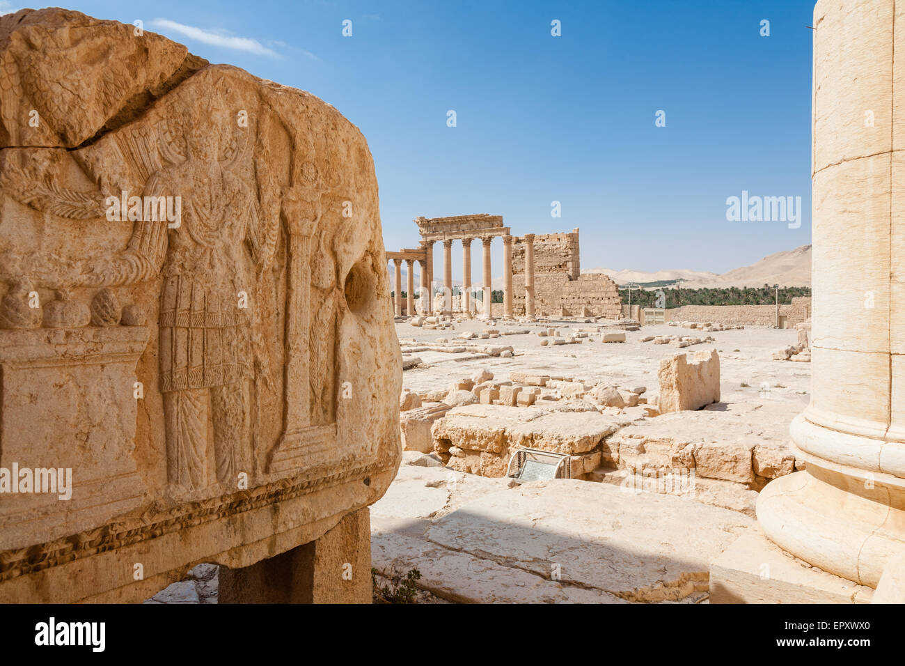 Carvings originally from the inner temple portico Stock Photo - Alamy
