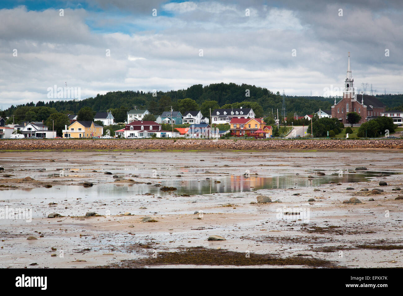Village at a riverside, Quebec, Canada Stock Photo - Alamy