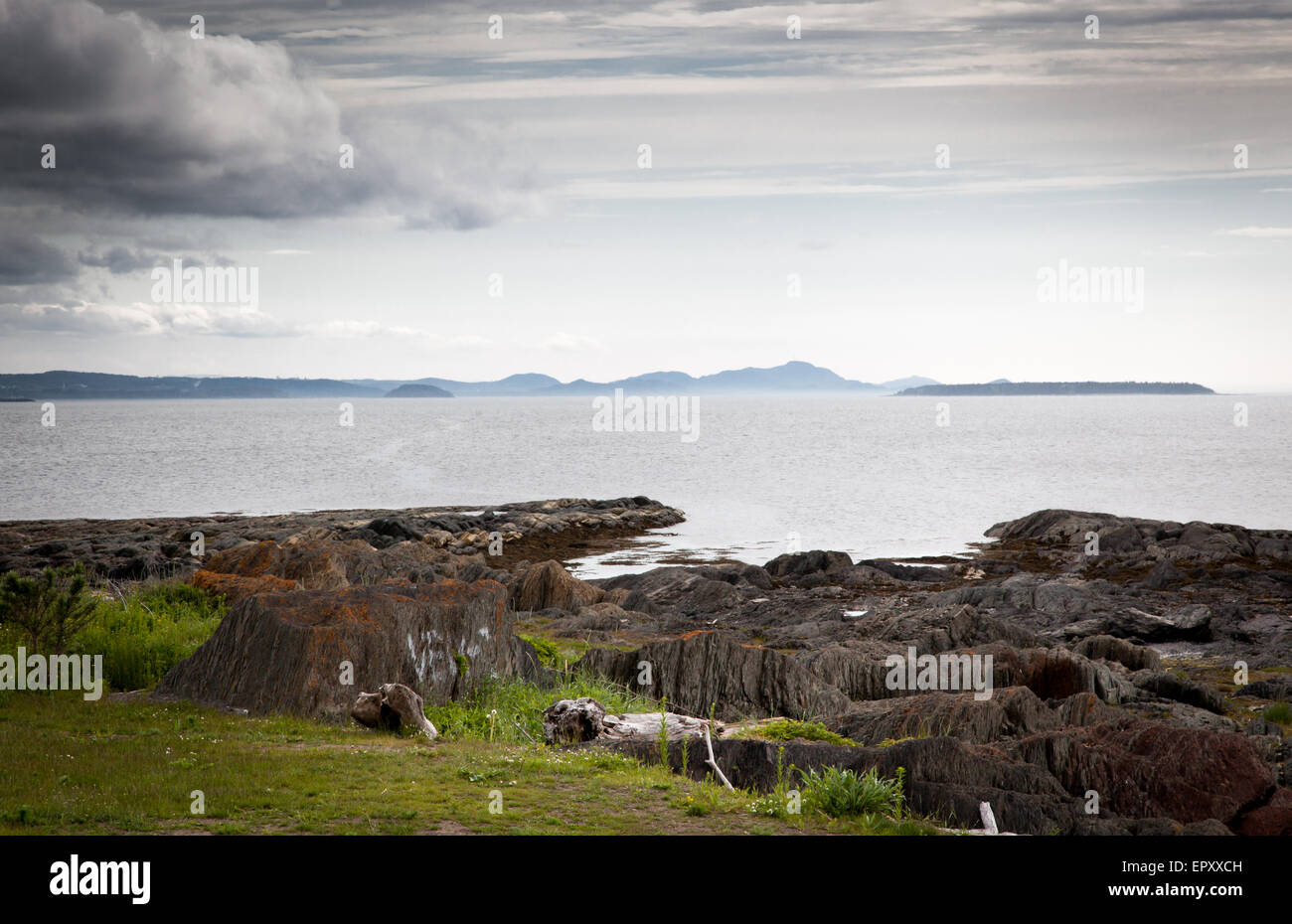 Rock formation at riverside, Quebec, Canada Stock Photo - Alamy