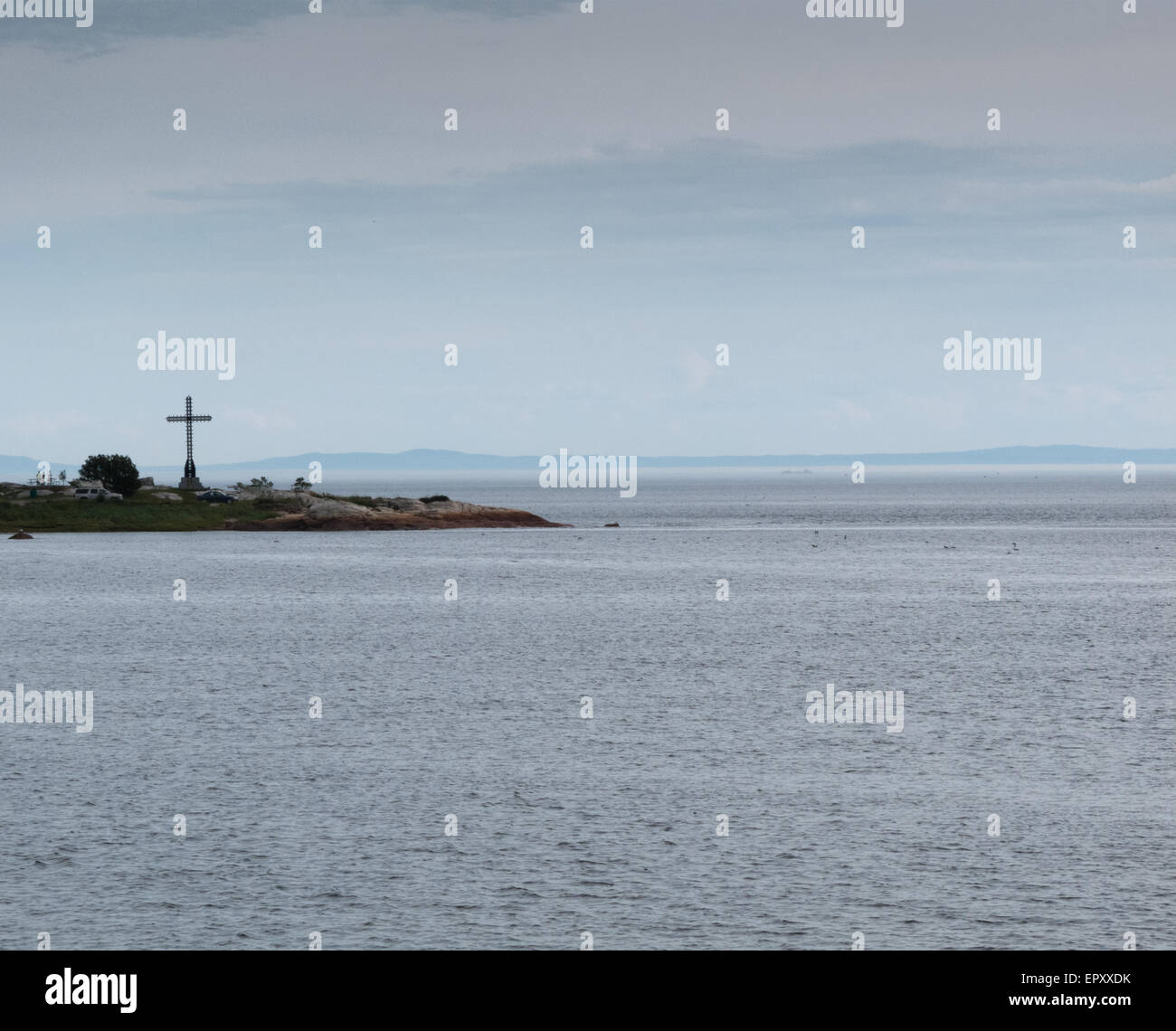 Crucifix at the riverside, Quebec, Canada Stock Photo - Alamy