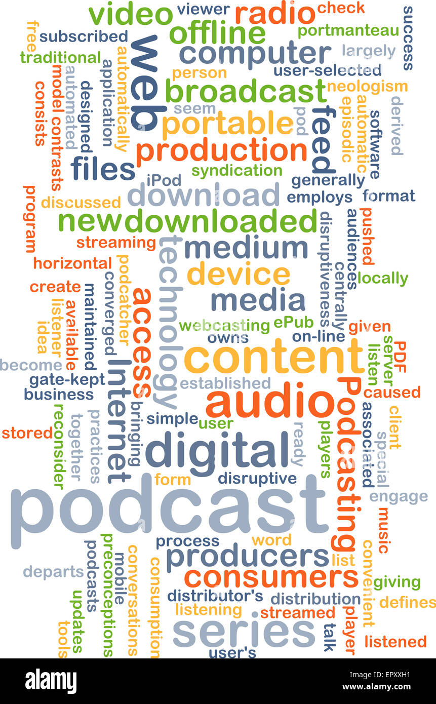 Background concept wordcloud illustration of podcast Stock Photo - Alamy