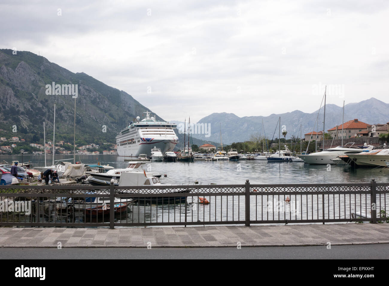 harbor and approach to kotor montenegro Stock Photo - Alamy