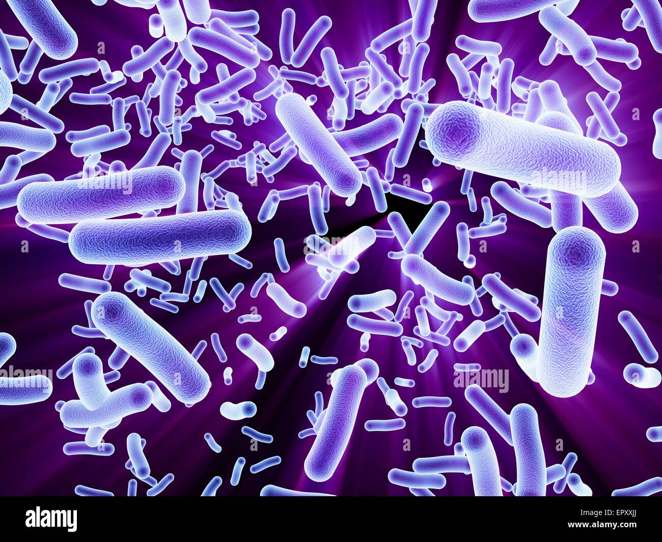 Computer artwork depicting a cluster of bacteria Stock Photo - Alamy
