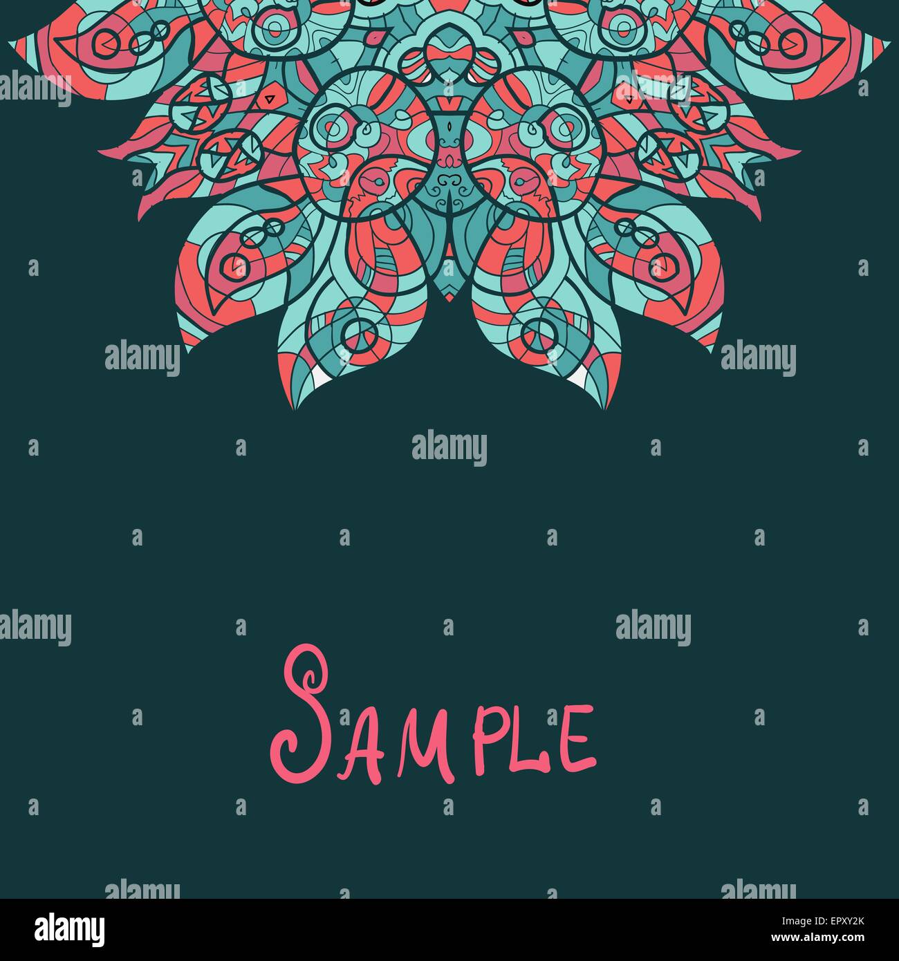 Half ethnic paisley ornament. Kaleidoscopic motif Stock Vector Image ...