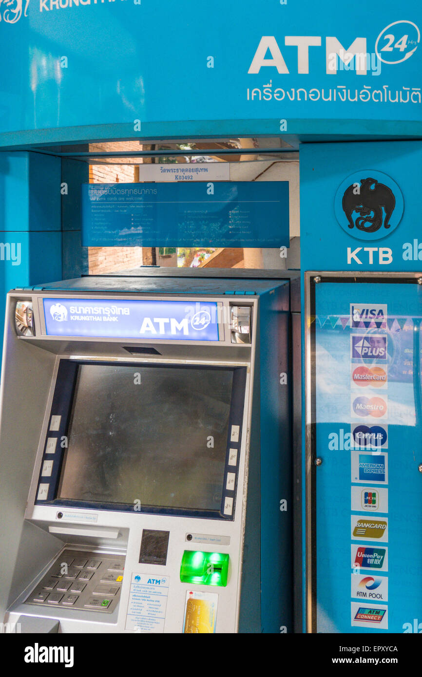 ATM cashpoint in Lampang, Northern Thailand, Thailand, Asia Stock Photo ...