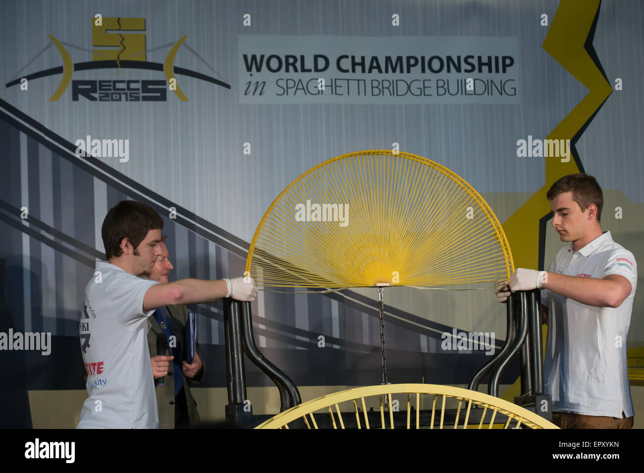 Budapest. 22nd May, 2015. Miklos Vincze (L) and Csaba Jaro (R) of ...