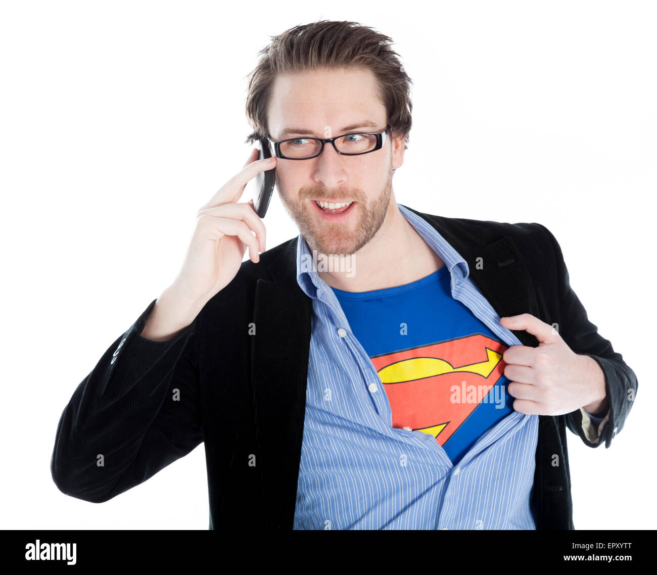 Hero shot man on hi-res stock photography and images - Alamy