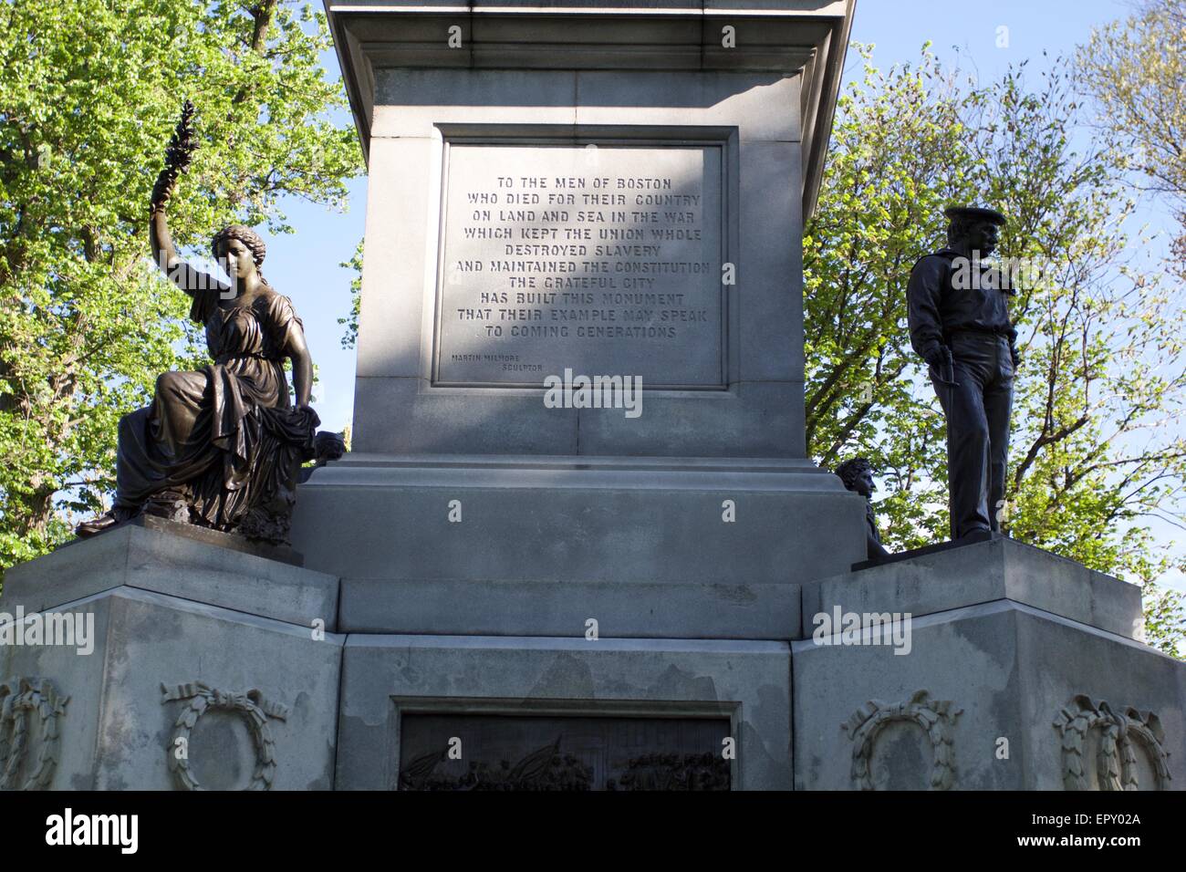 Soldiers' and Sailors' Monument, Boston Common Stock Photo - Alamy