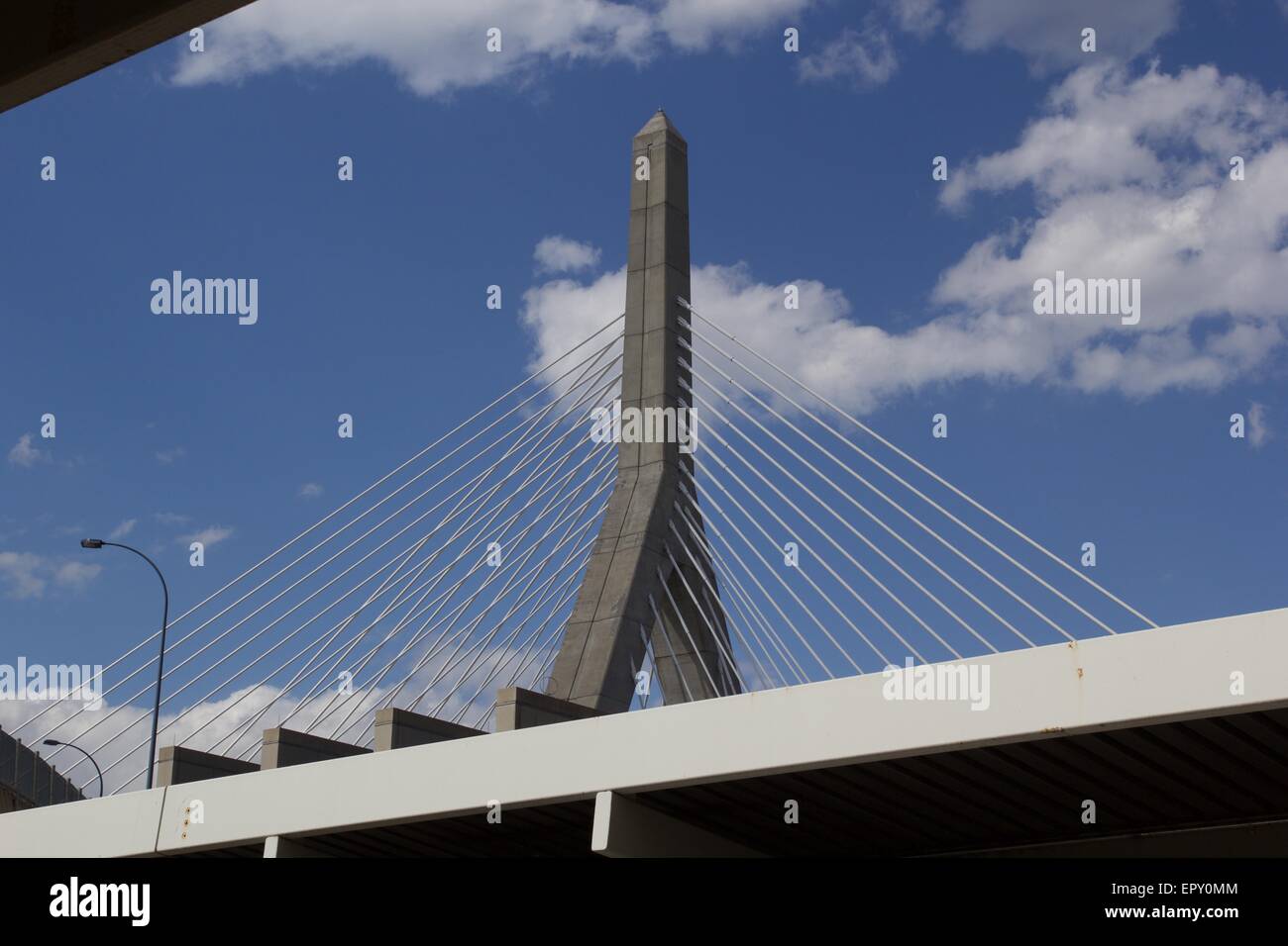The Zakim Bridge, view from North Station Stock Photo - Alamy