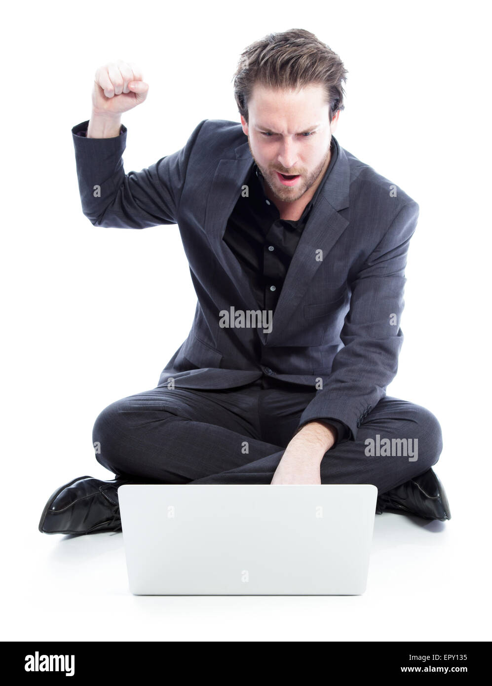 Attractive 30 years old caucasion man shot in studio isolated on a ...