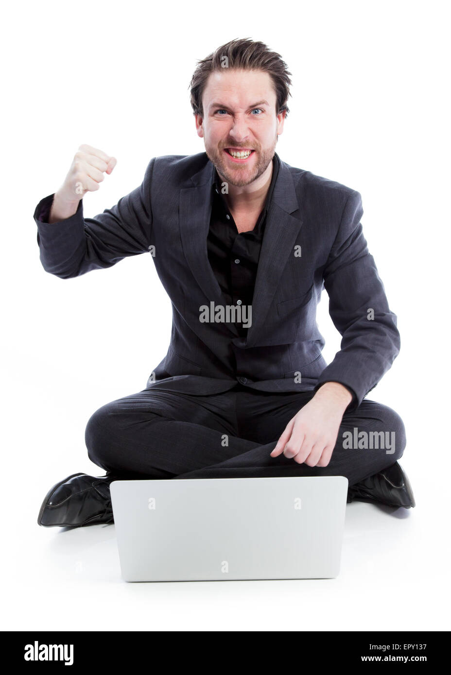 Attractive 30 years old caucasion man shot in studio isolated on a ...