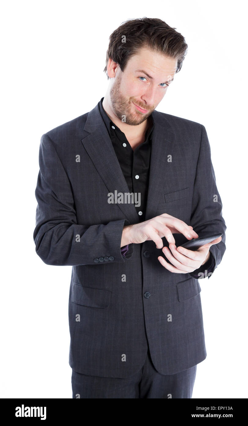 Attractive 30 years old caucasion man shot in studio isolated on a ...