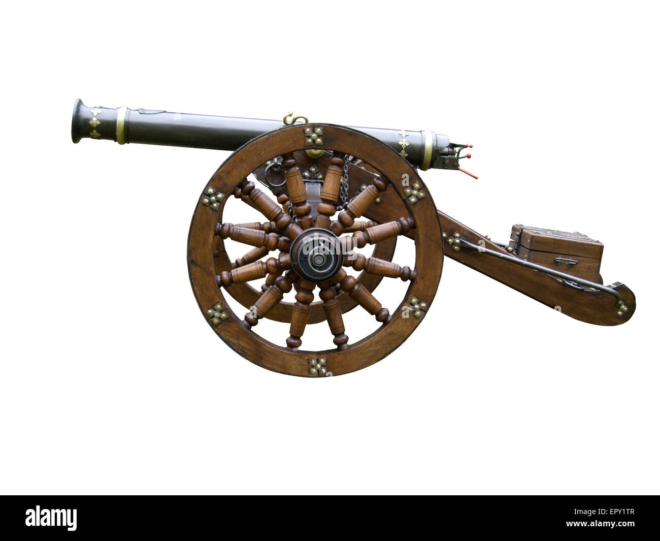 medieval canon isolated on a white background Stock Photo - Alamy