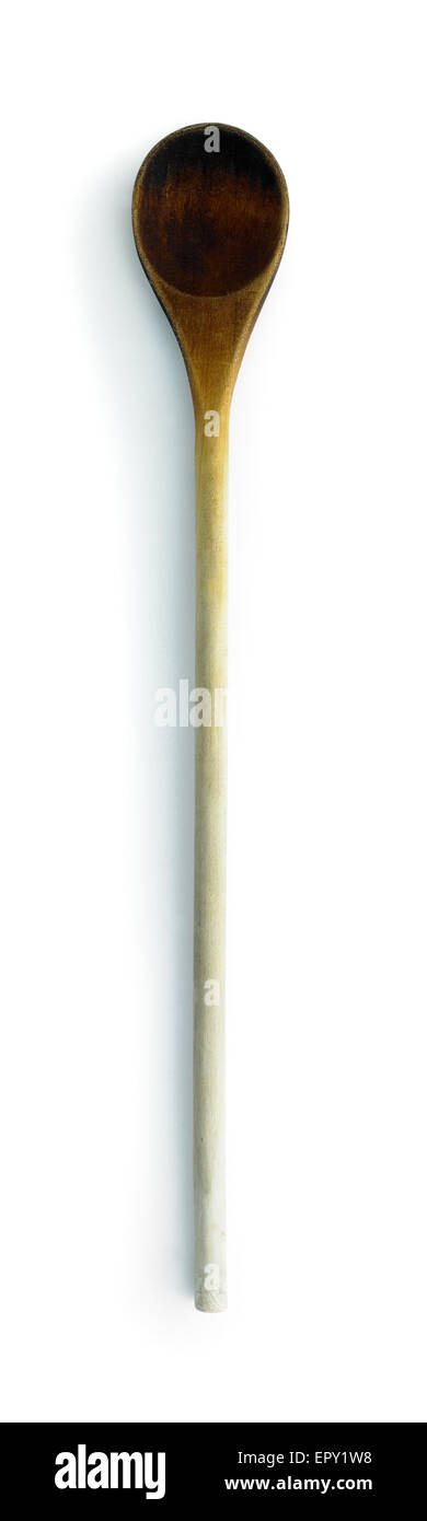 top view wooden spoon isolated on a white background Stock Photo - Alamy
