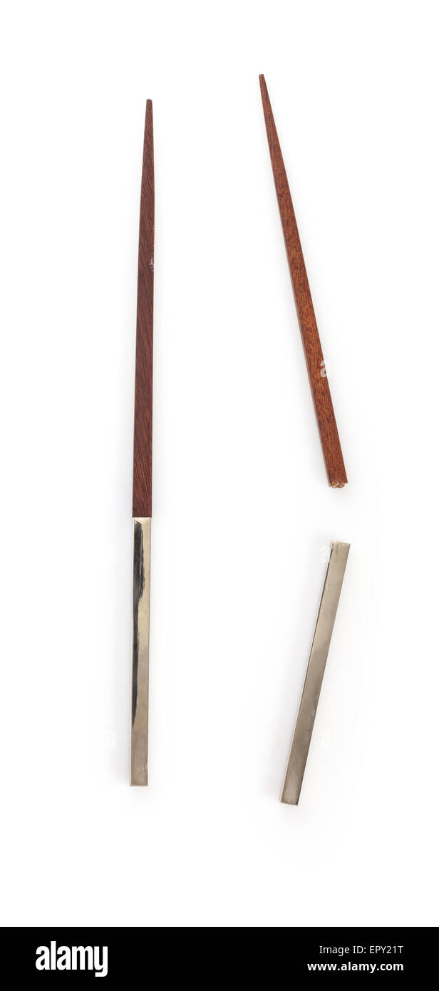 top view of broken chopsticks isolated on a white background Stock ...