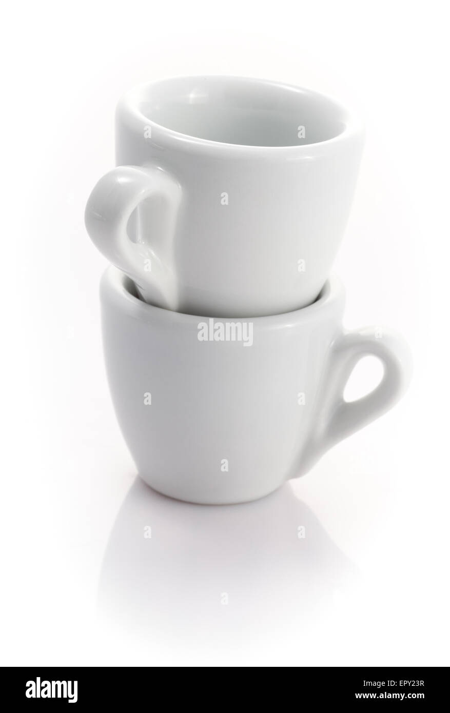 stack of two espresso cups isolated on a white background Stock Photo ...