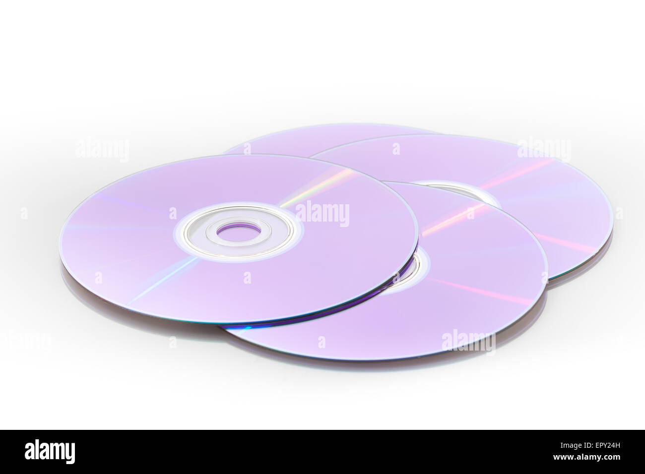 four dvds isolated on a white background Stock Photo - Alamy